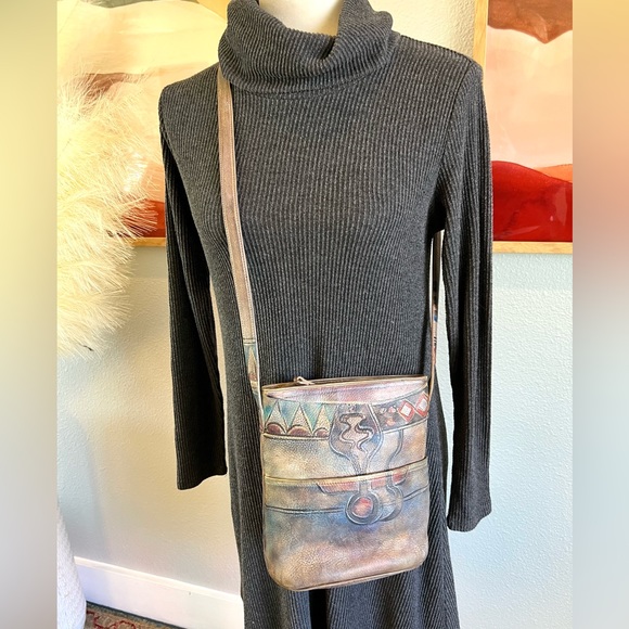 jane yoo | Bags | Vintage Signed Jane Yoo Wearable Art Leather Shoulder ...